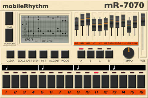 iPhoneでシカゴ・ハウスを！ Roland TR-707を再現したiOS App、「mobileRhythm mR-7070」がリリース - ICON