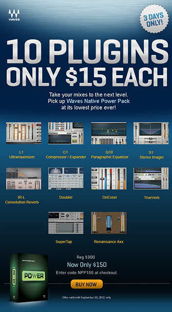 Waves、3日間限定で「Native Power Pack」を半額の約12,000円で販売中！（プラグインひとつあたり1,200円！） - ICON
