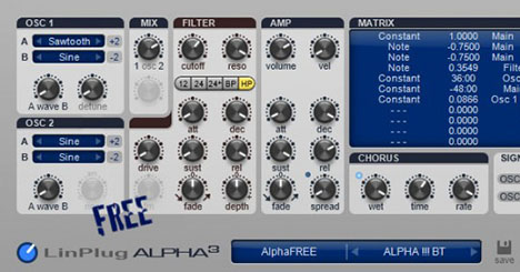 LinPlug、Mac／Windowsに対応したフリーのソフト・シンセ、「FreeAlpha」v3.3のパブリック・ベータ版を公開 - ICON