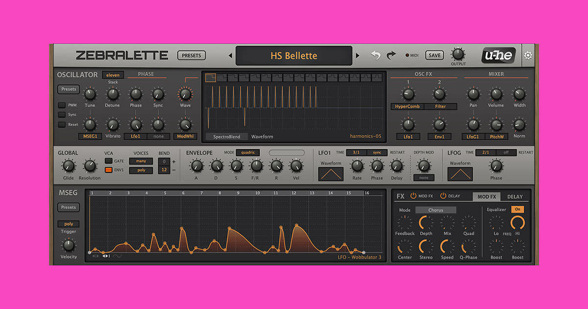 u-heの無料ソフト・シンセ「Zebralette」がアップデート…… UIが刷新され、操作性／視認性が大幅に向上 - ICON