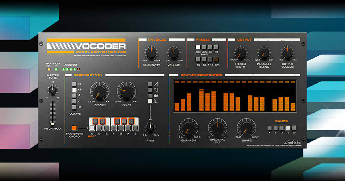 ステレオ／コード対応、人間の声を使ってユニークなサウンドを生成できる“ボーカル・リシンセサイザー”、Softube「Vocoder」がデビュー ...